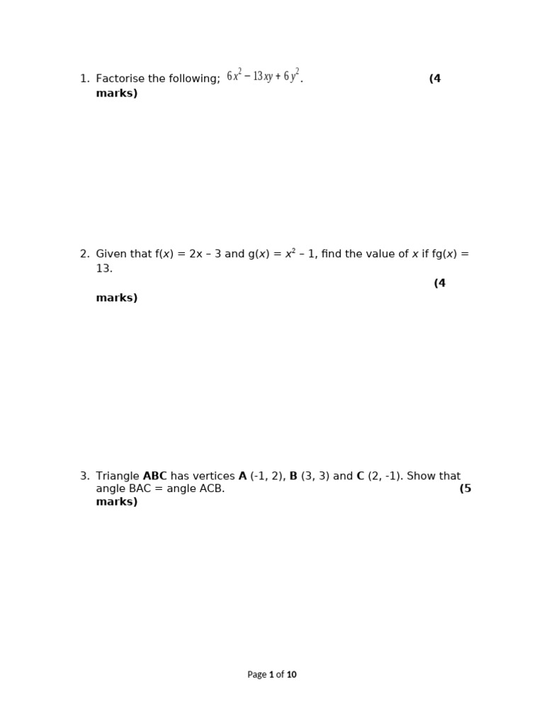 Math Problem Set with Solutions | PDF | Circle | Geometry