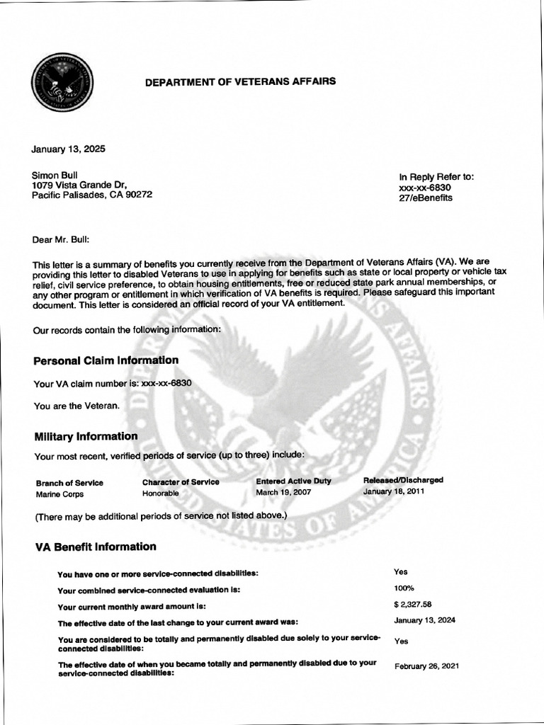 Benefit Summary Letter-Scan | PDF