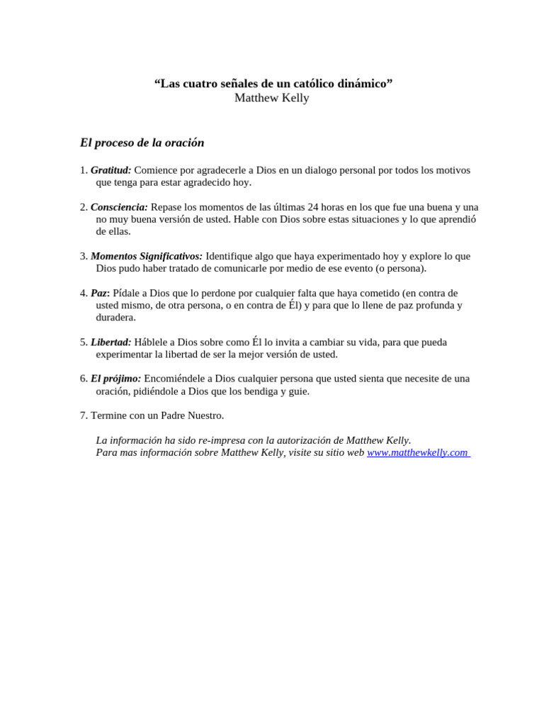 Prayer Process Matthew Kelly Span | PDF