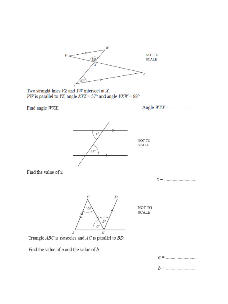 IGCSE Grade 7 Geometry Questions | PDF