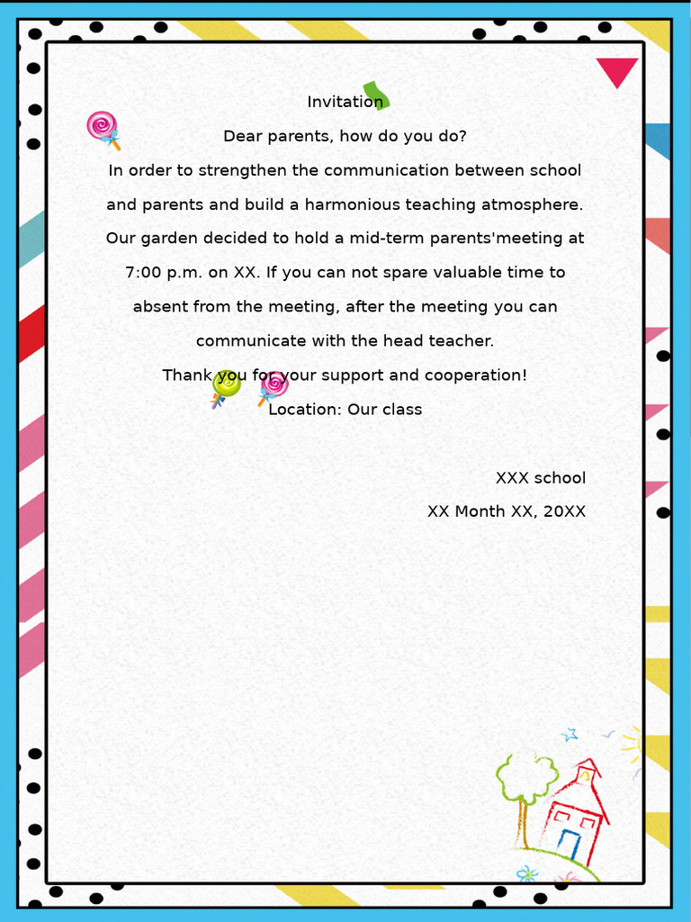 Parents Meeting Invitation Letter | PDF