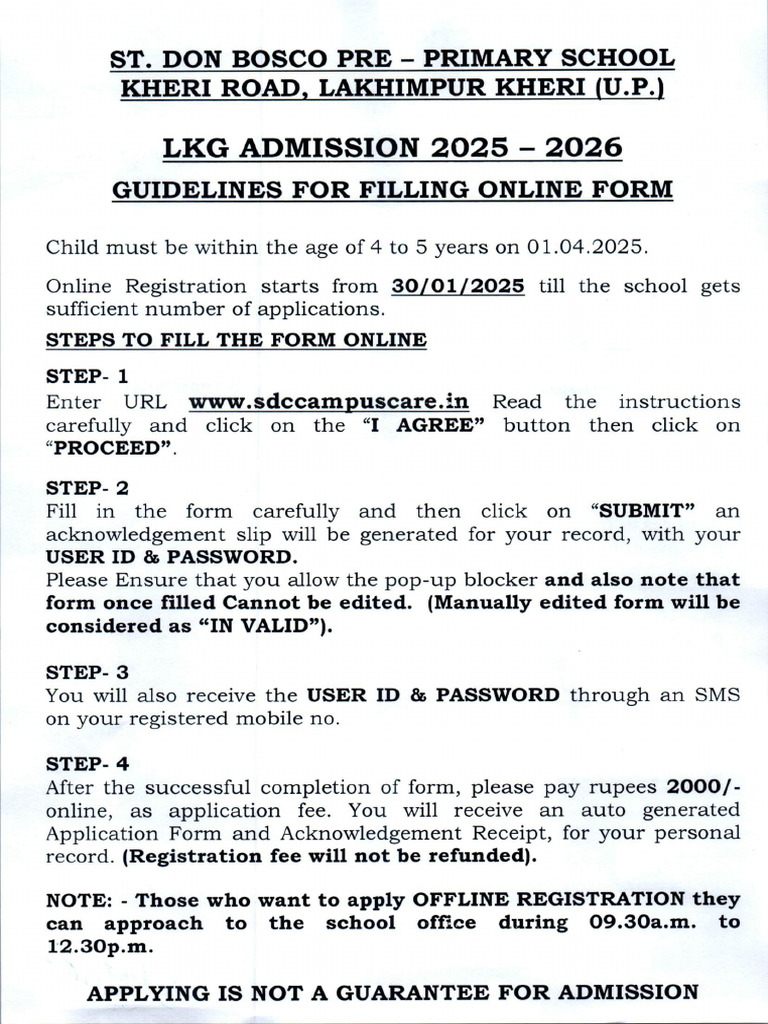 Notice For Admission | PDF
