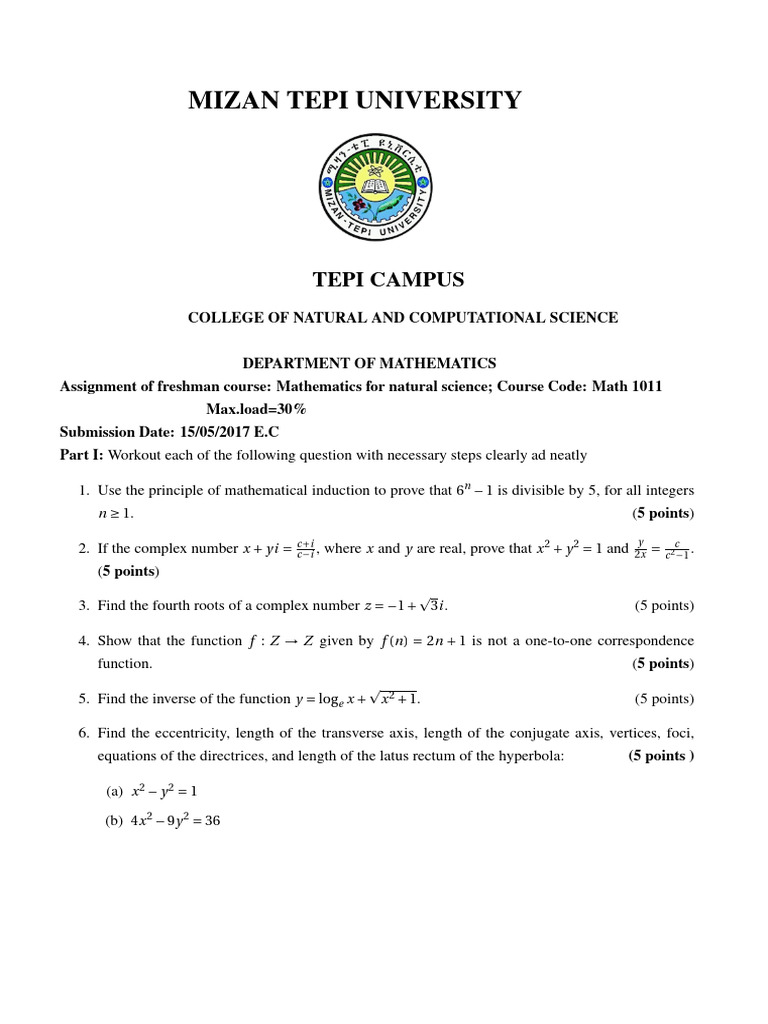 Math 1011 Assignment: Induction & Complex Numbers | PDF
