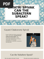 Can The Subaltern Speak | PDF | Postcolonialism | Critical Theory