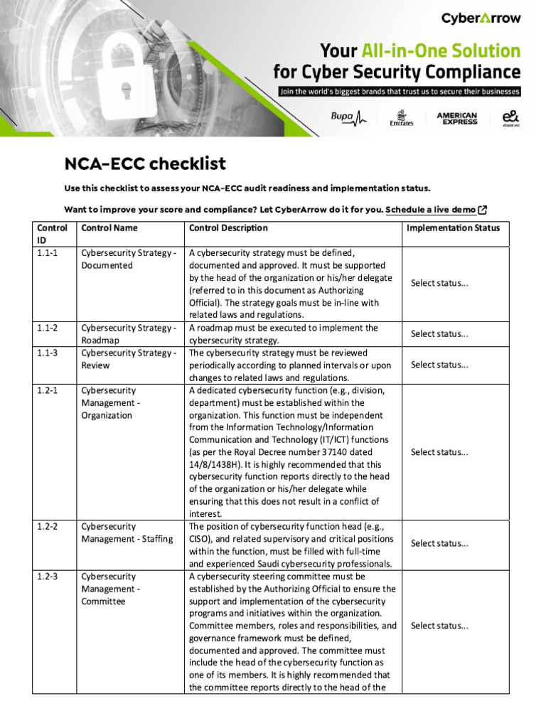 NCA-ECC Checklist-1 | PDF