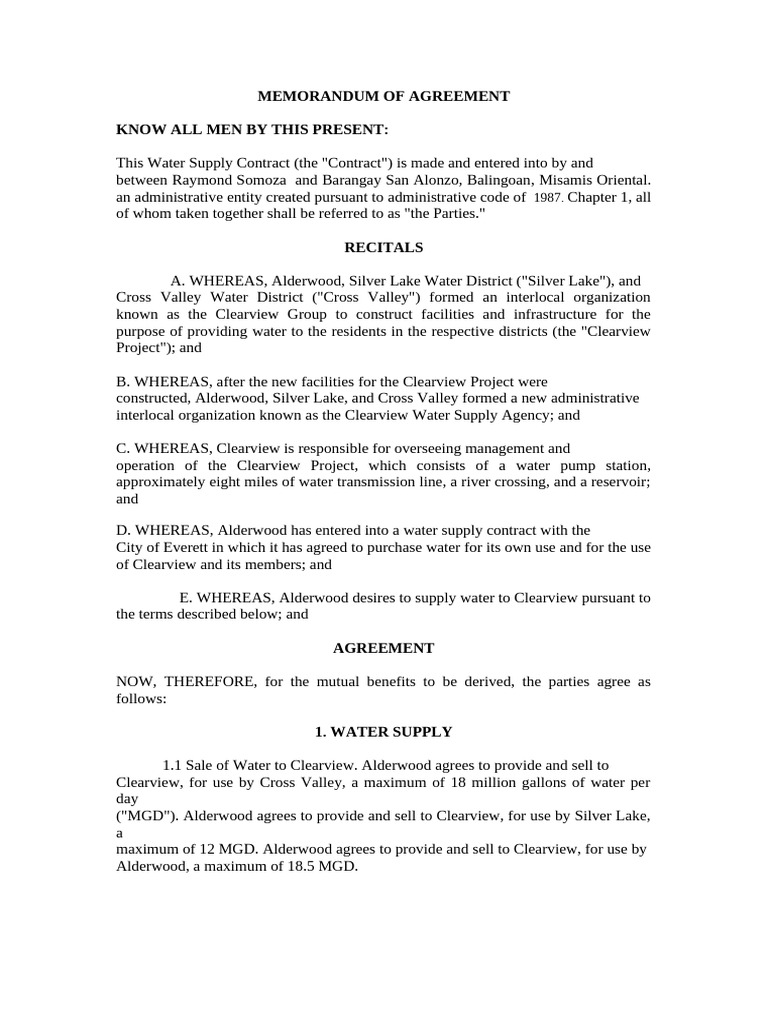 MEMORANDUM OF AGREEMENT Between Somoza and Barangay | PDF
