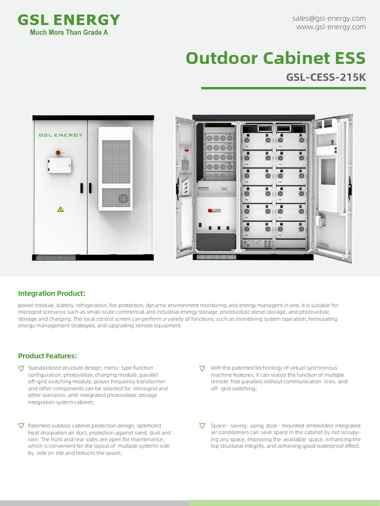 GSL ENERGY 215kWh Outdoor Cabinet Energy Storage System | PDF ...
