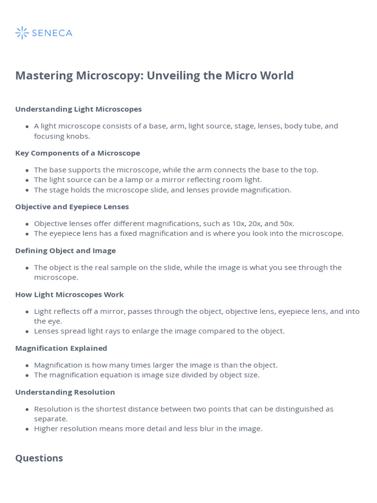 mastering_microscopy_unveiling_the_micro_world | PDF | Microscope | Equipment