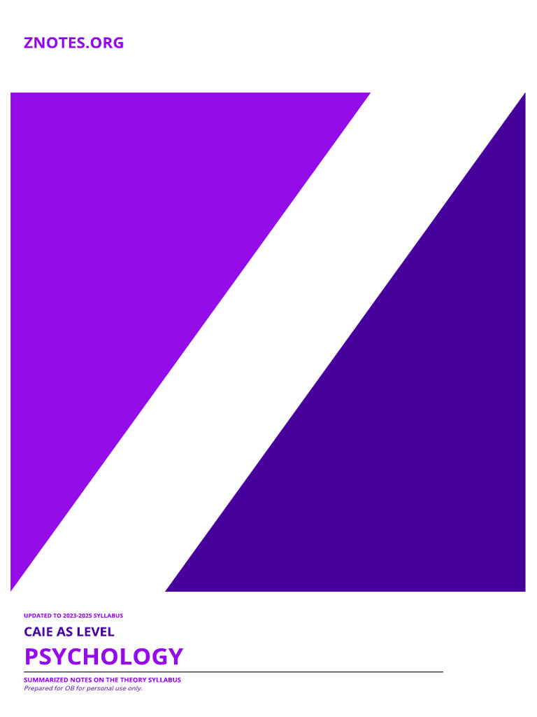 CAIE-AS Level-Psychology - Methodology | PDF | Experiment | Validity ...