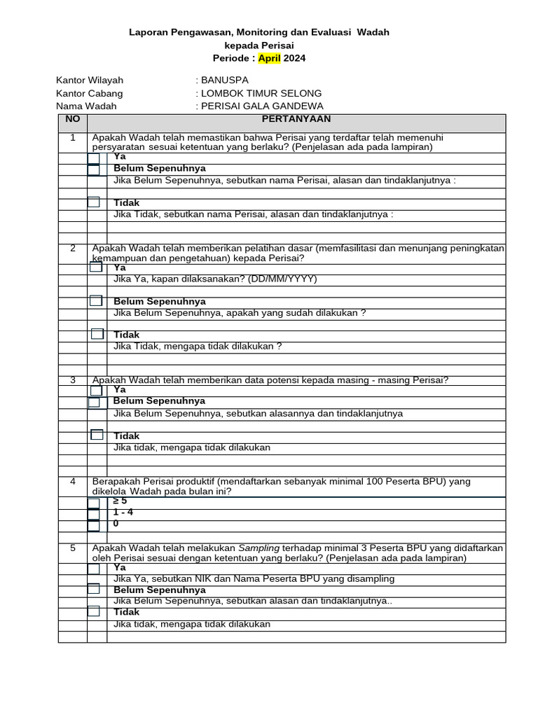 Laporan Pengawasan | PDF
