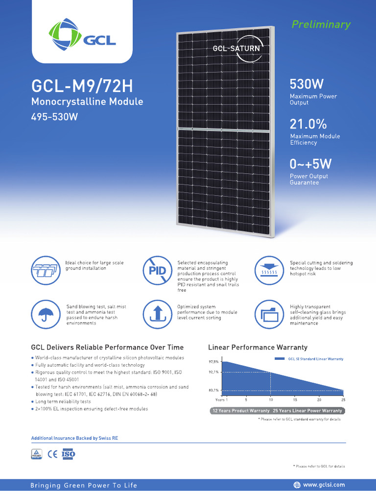 GCL - Mono - 495-530W | PDF