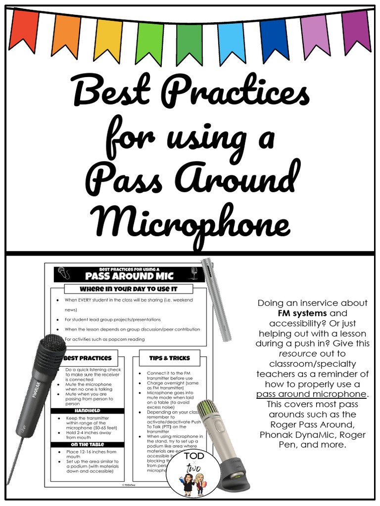 Best Practices For Using A Pass Around Microphone: FM Systems and | PDF