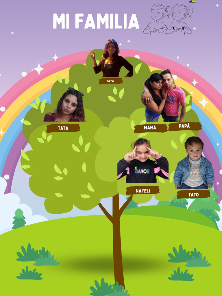 Colorful Illustrated Family Tree Poster | PDF