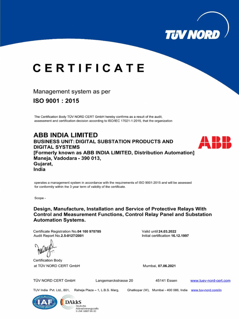 ISO9001 Certificate | PDF