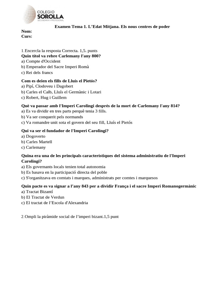 Examen t1 Model B | PDF