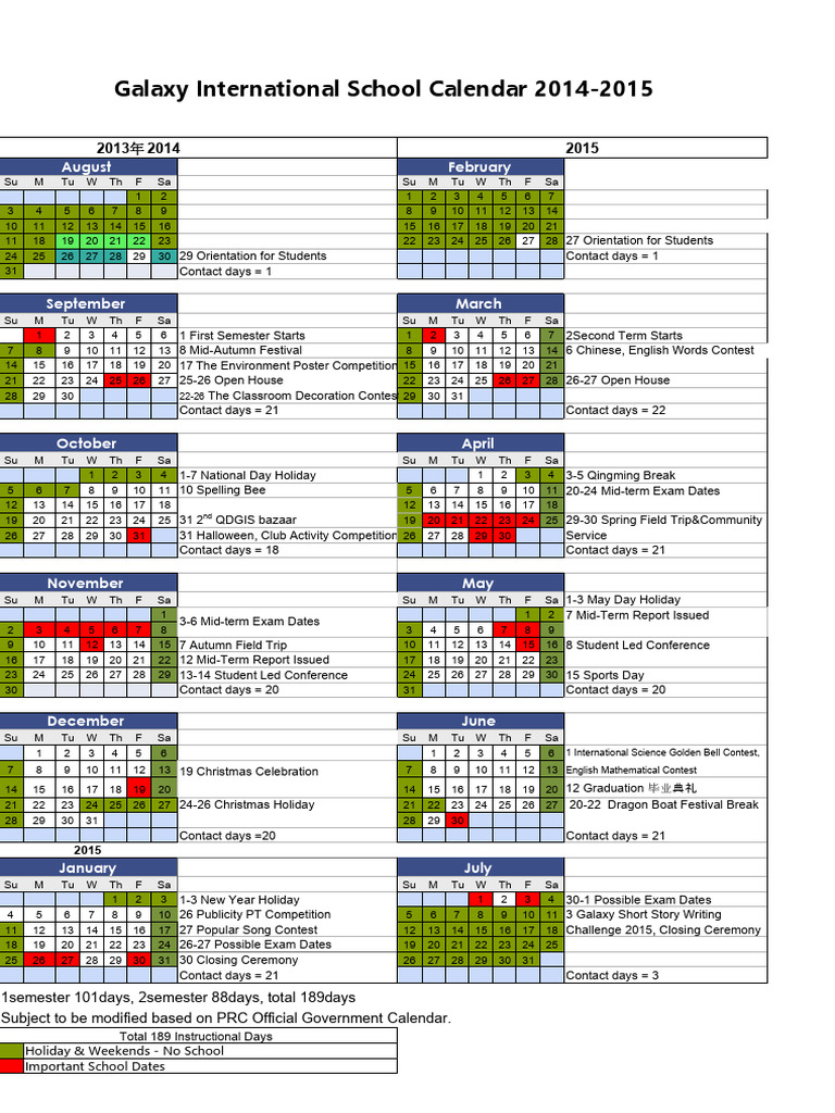 2014--2015 School Calendar | PDF | Traditions | Holidays