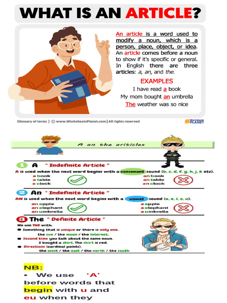 Article Usage Rules and Exercises | PDF