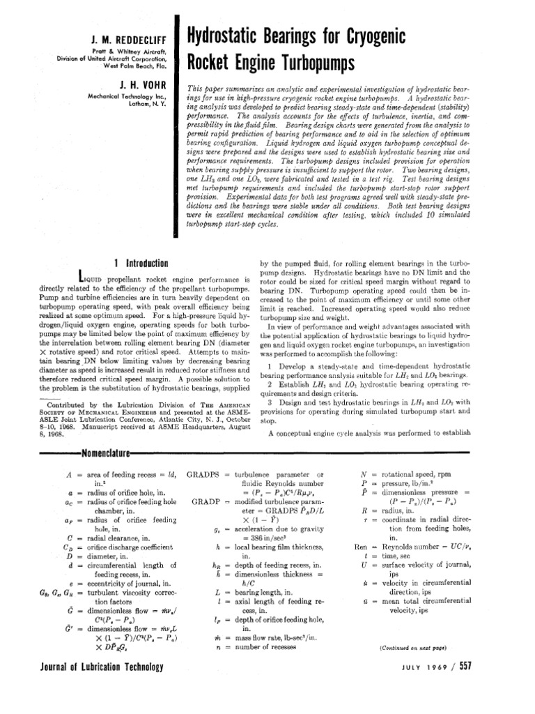 Hydrostatic Bearings | PDF | Reynolds Number | Turbulence