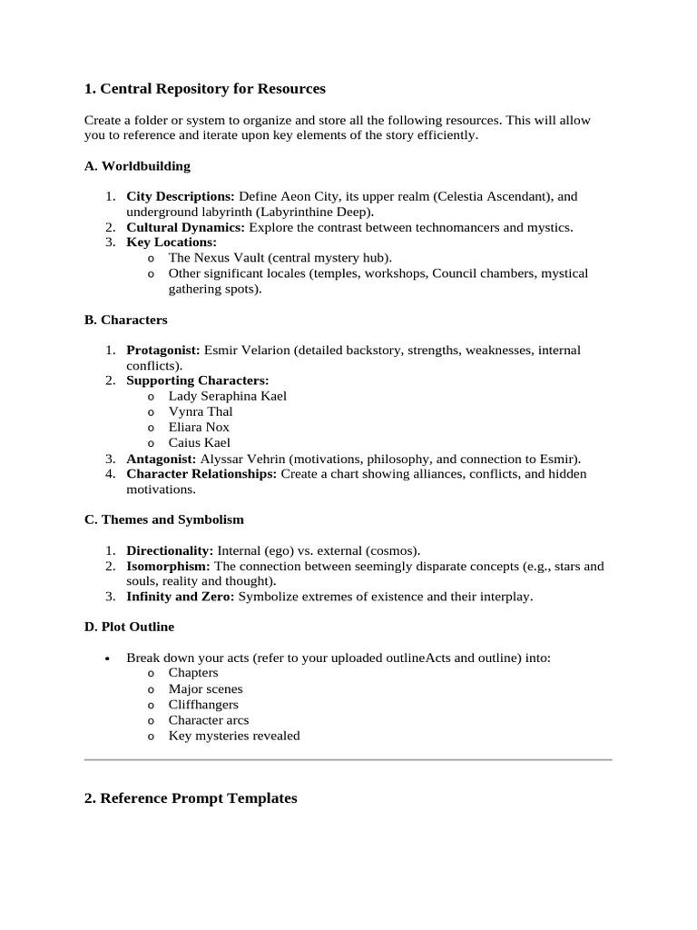 Worldbuilding and Character Development Guide | PDF