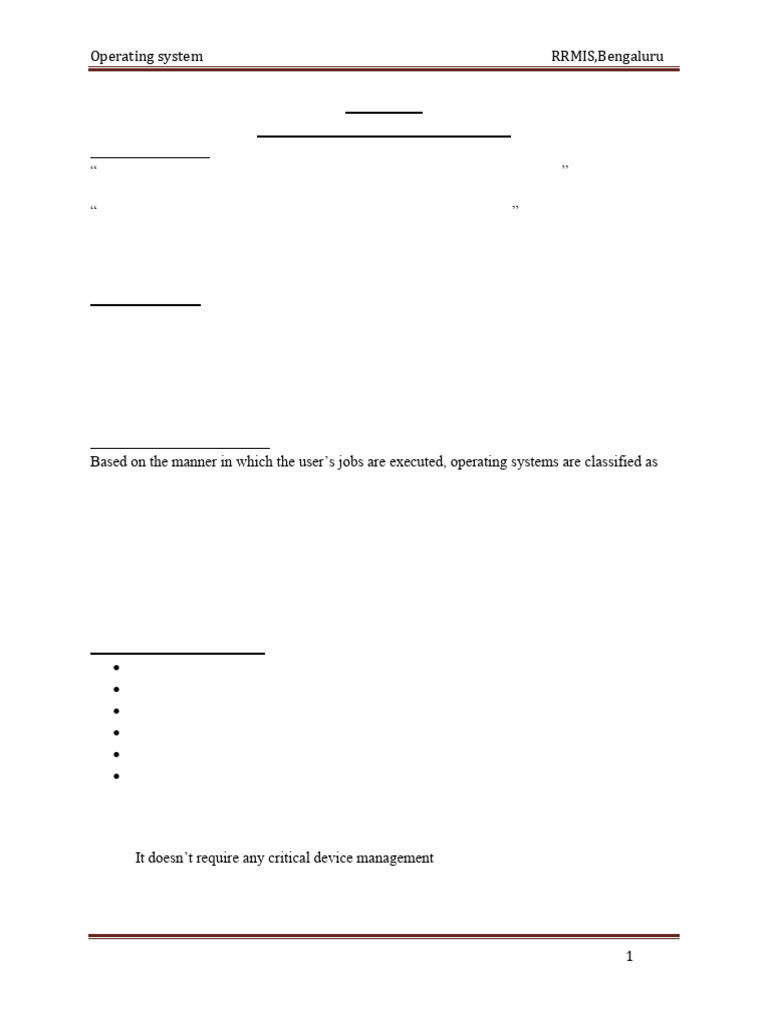 Operating System Final Notes BCA 3 Sem AKK | PDF | Operating System ...