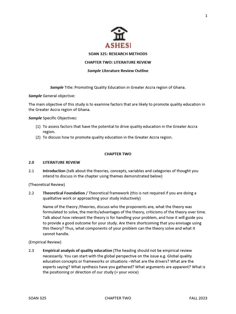 Literature Review Outline for Education Study | PDF | Theory | Concept