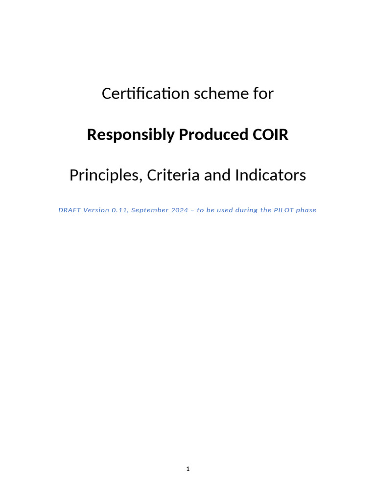 RPC Certification for Responsible Coir Production | PDF | Trade Union | Audit