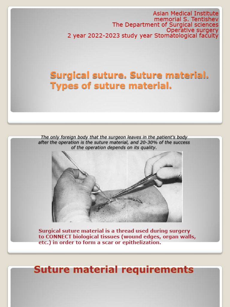 Surgical Suture Materials Overview | PDF | Surgical Suture | Yarn