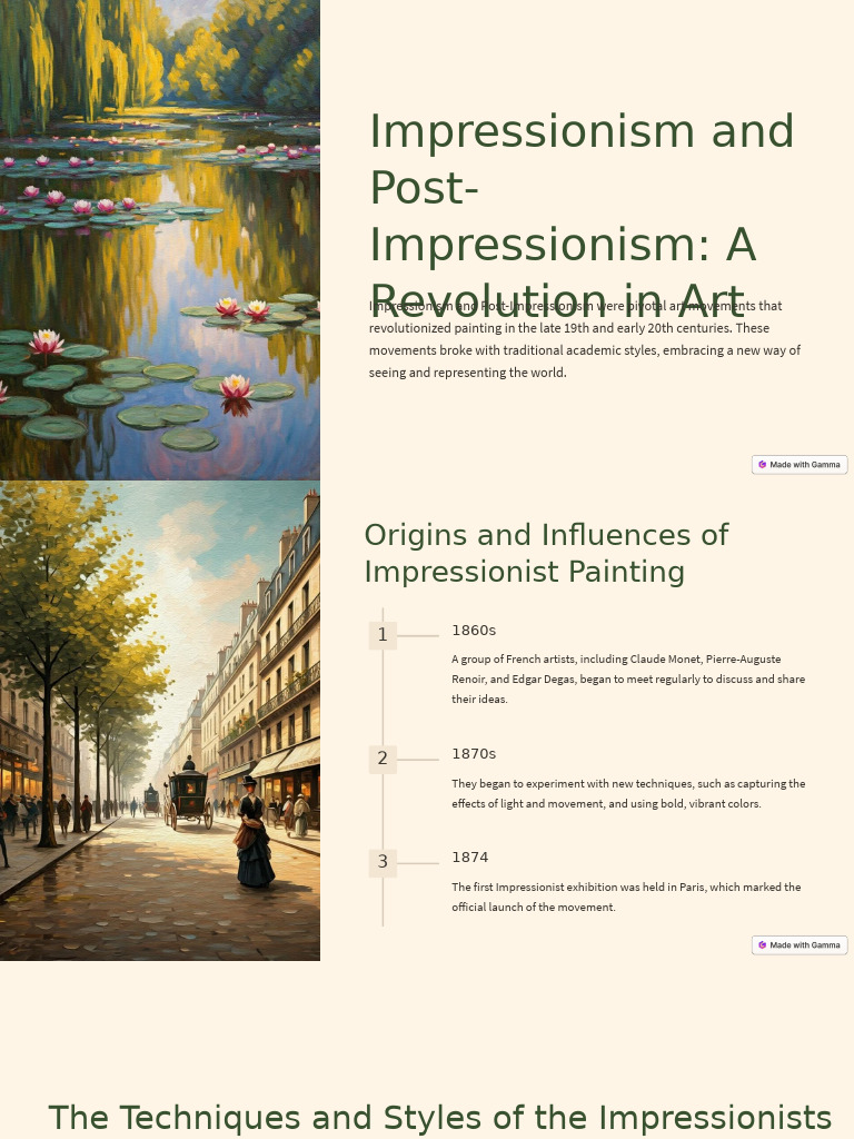 Impressionism and Post Impressionism A Revolution in Art 2 | PDF ...