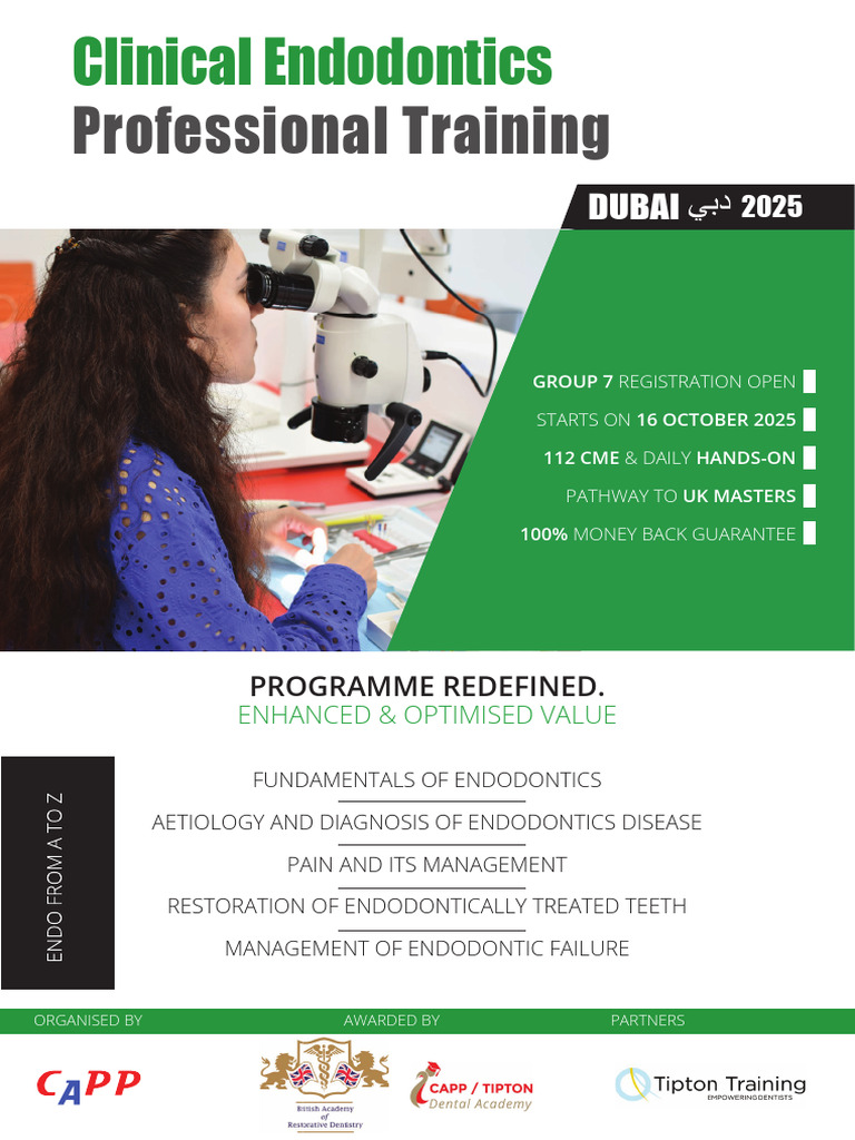 Endodontics Training for Dentists | PDF | Medical Specialties | Dentistry Branches