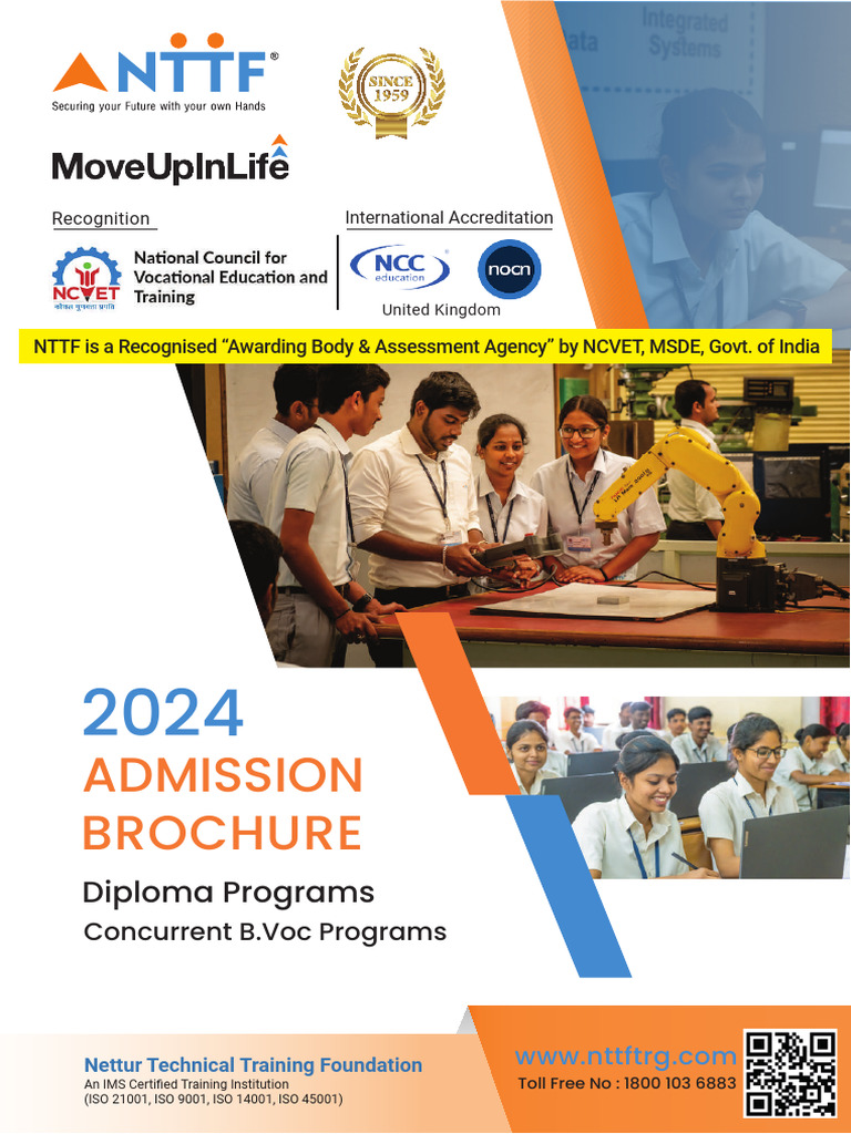 NTTF NCVET Diploma Admission Brochure 2024 02-08-24 | PDF | University And College Admission ...