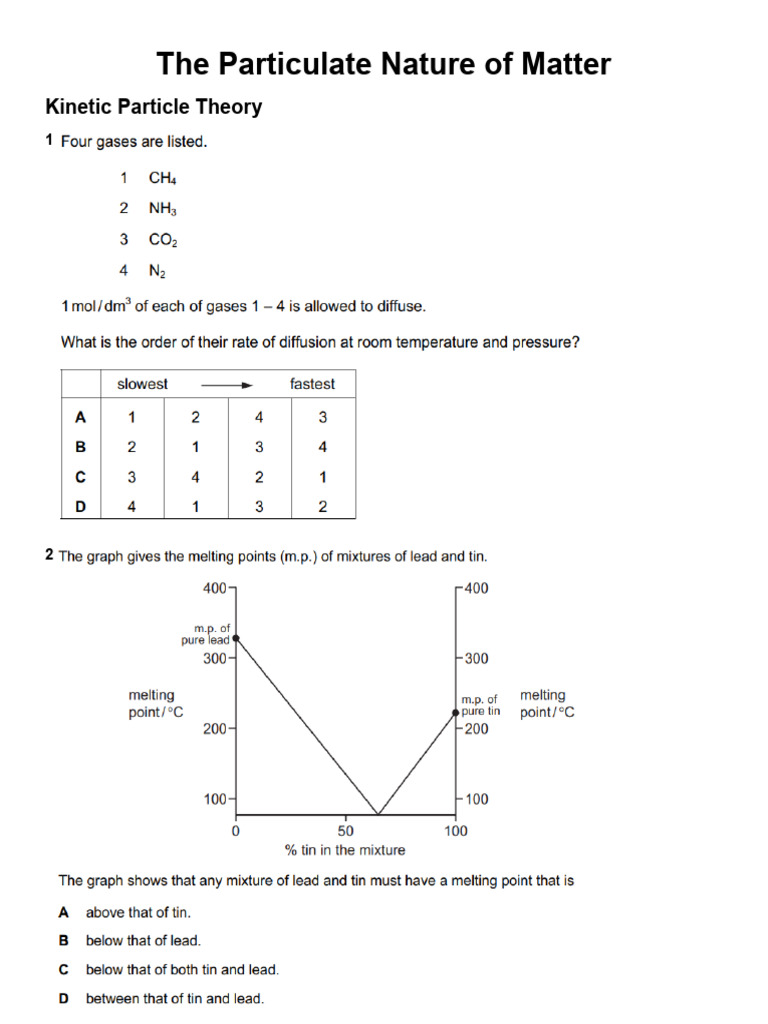 O Level Chemistry P1 Topical Past Papers | PDF | Chemical Reactions ...