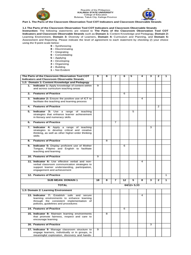 ASSESSMENT-2-COT-THE-5-DOMAIN-3 | PDF | Educational Assessment | Learning