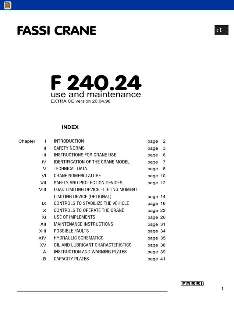 Fassi-F240-24 | PDF | Crane (Machine) | Valve