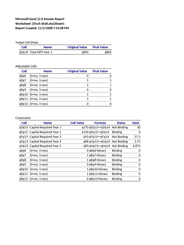 6 - Part III - Integer Programming Example Solution | PDF