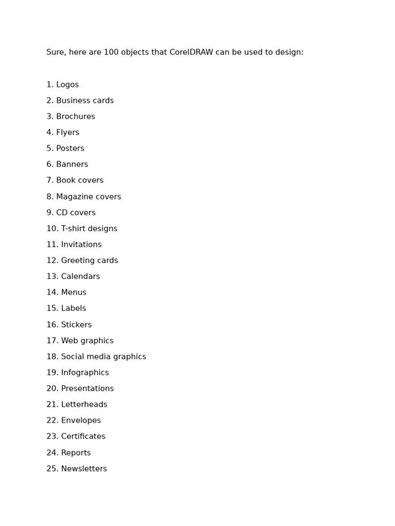 100 Design Projects for CorelDRAW | PDF