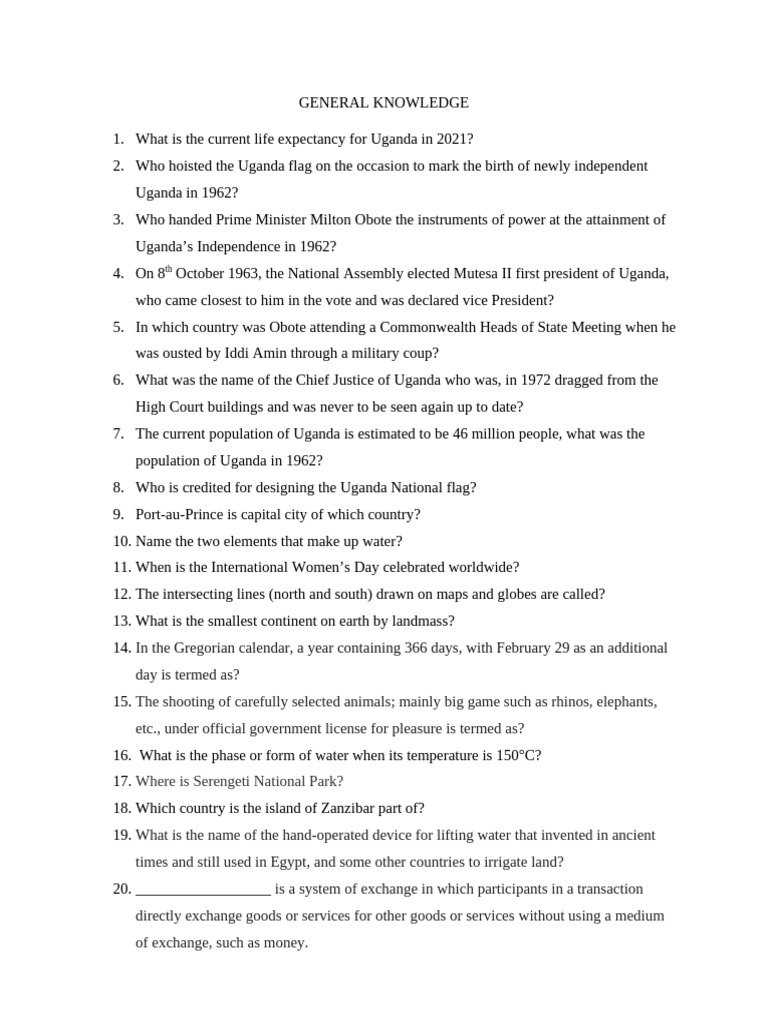 GENERAL KNOWLEDGE | PDF