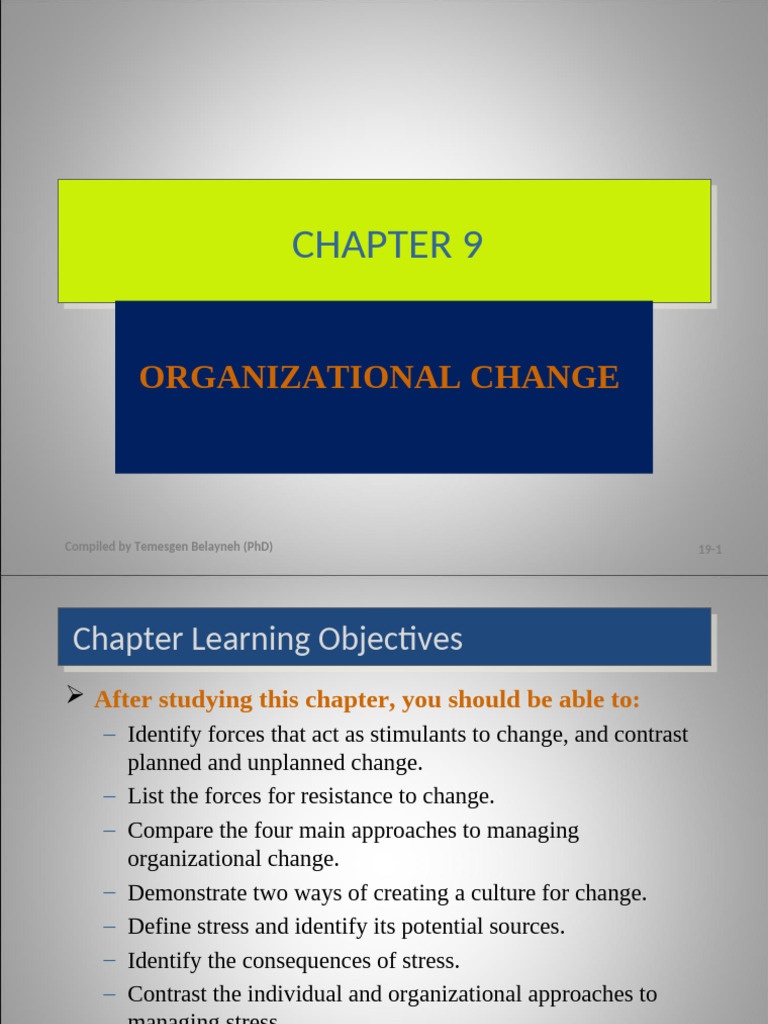 CH 9. Organizational Change | PDF | Stress (Biology) | Organization ...