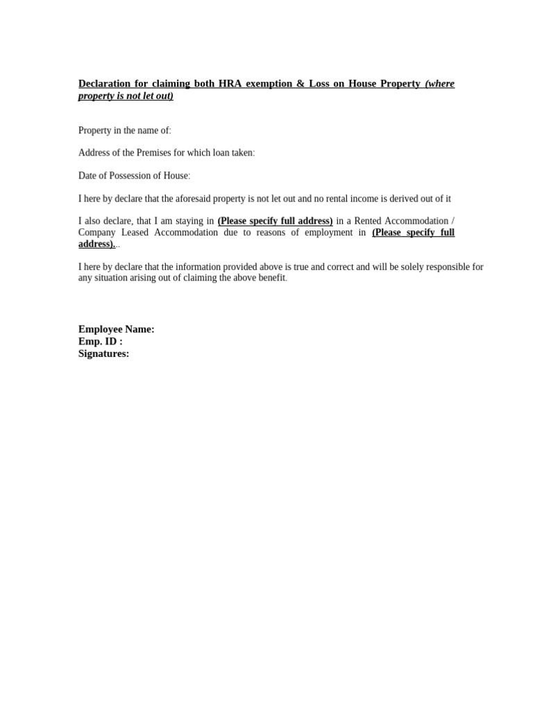 Format - Declaration Claiming Both | PDF