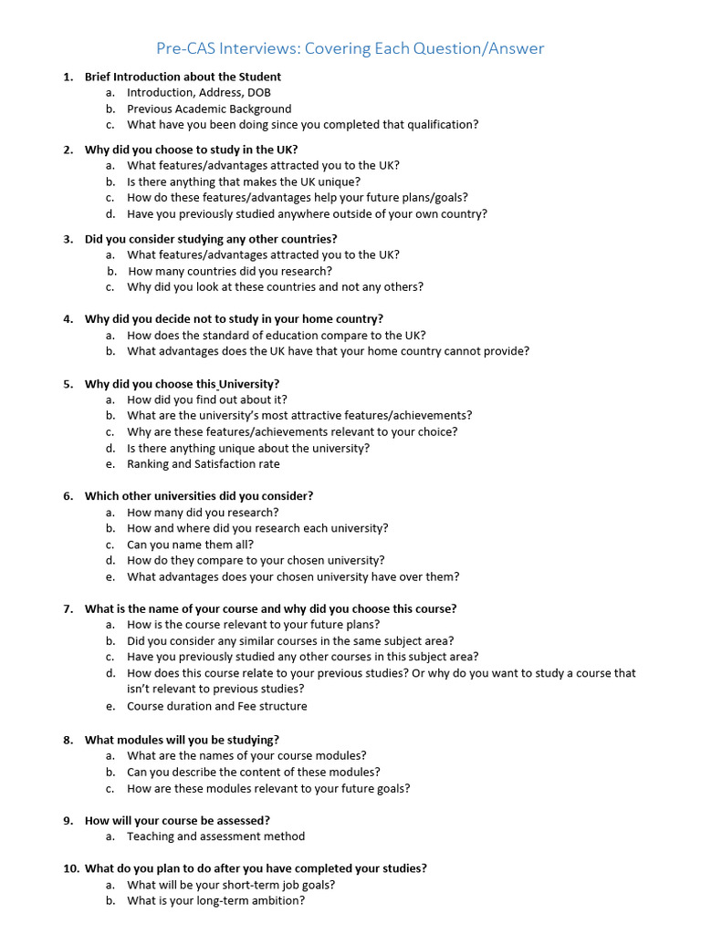 Pre CAS Questionnaire | PDF | Travel Visa | Salary