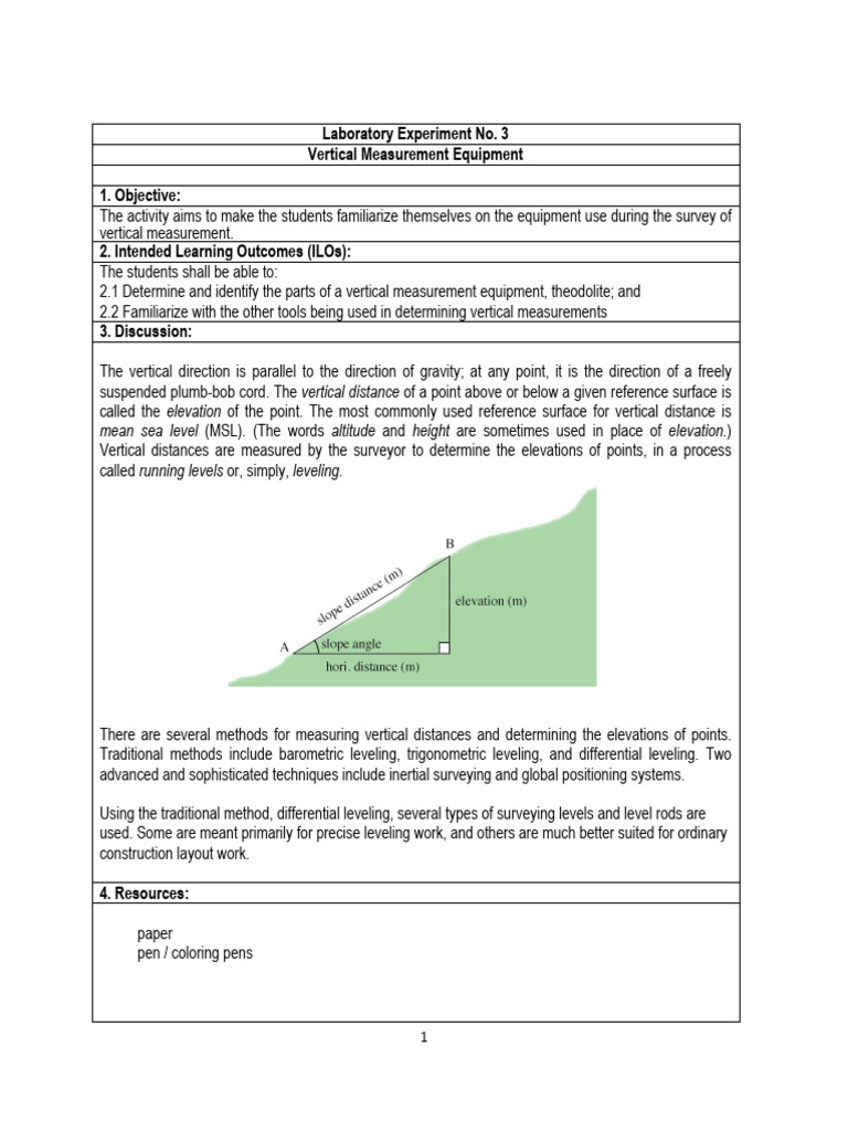 Fieldwork 3-Vertical-Measurement-Equipment PDF | PDF | Surveying