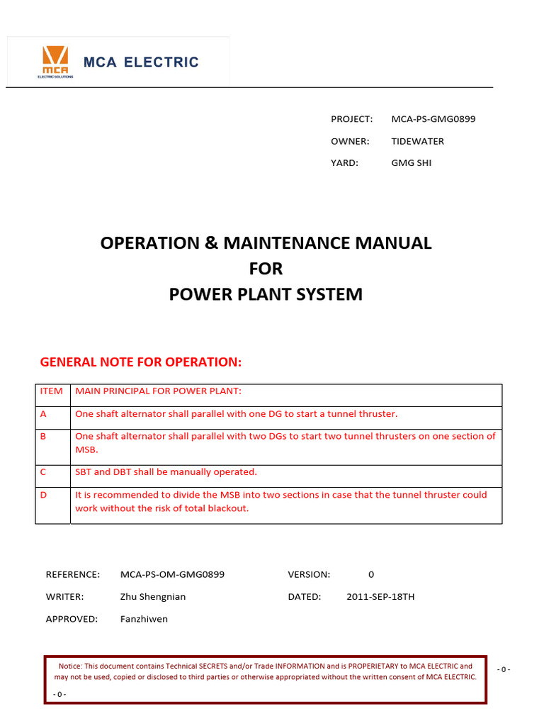 GMG0899 Power Plant - Operation Manual | PDF | Alternating Current ...