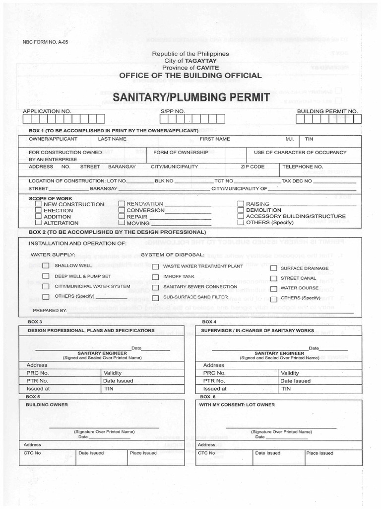 Sanitary Permit | PDF