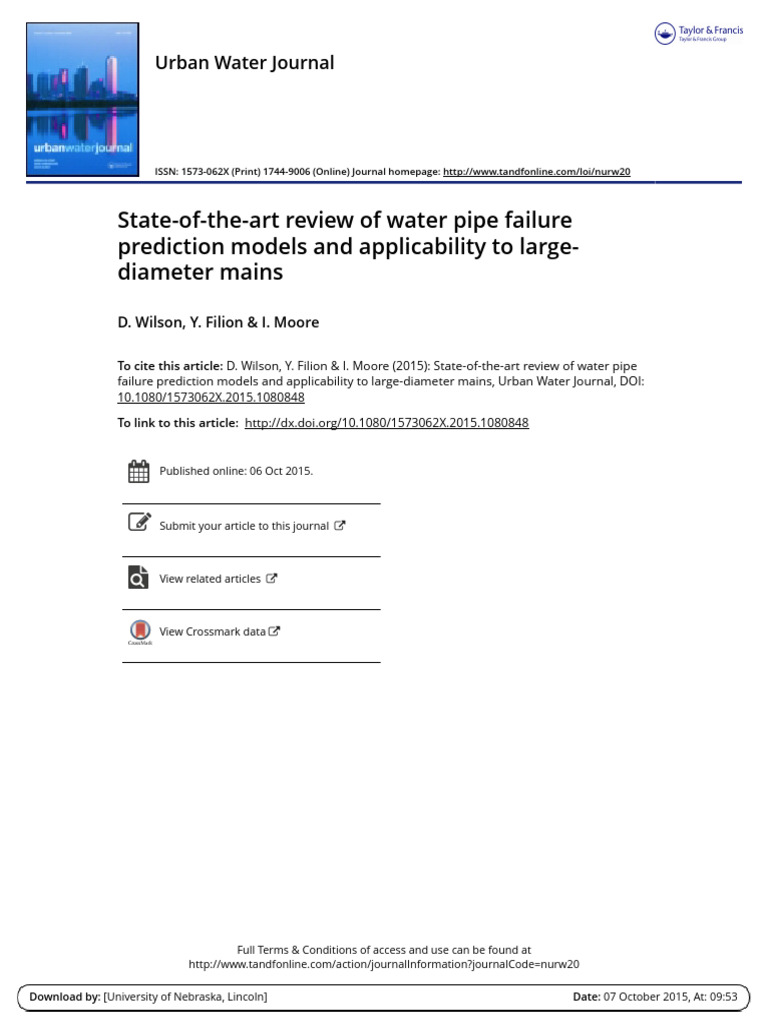 Water Pipe Failure Prediction Models | PDF | Strength Of Materials ...