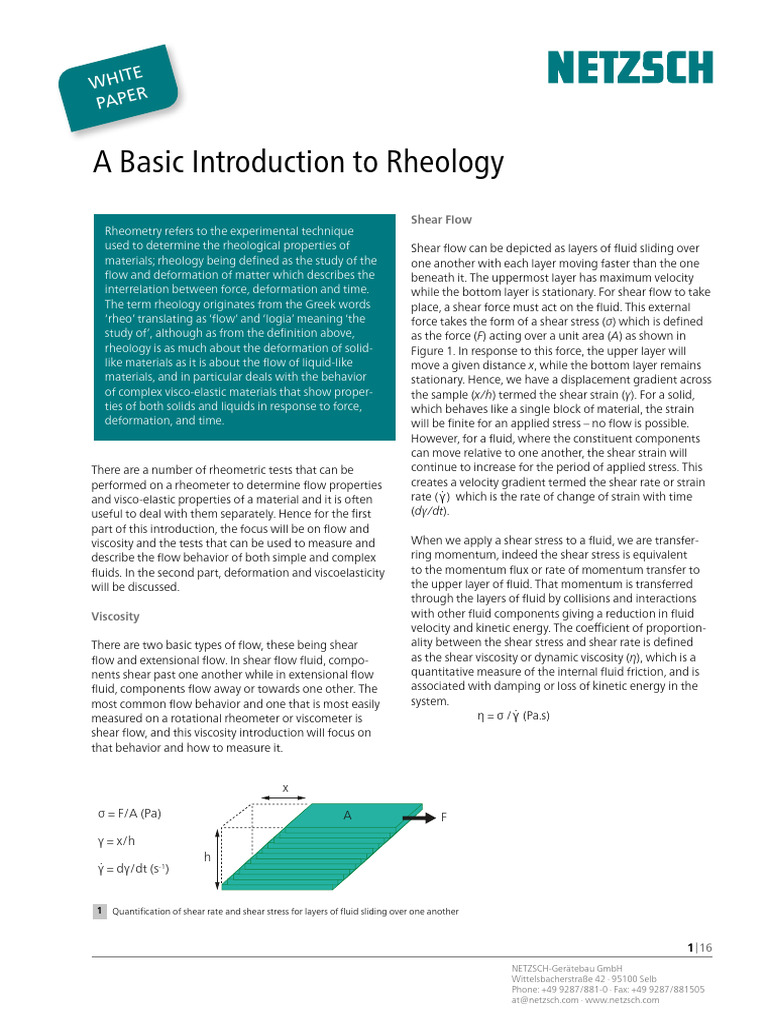 WP A Basic Introduction To Rheology | PDF | Viscoelasticity ...