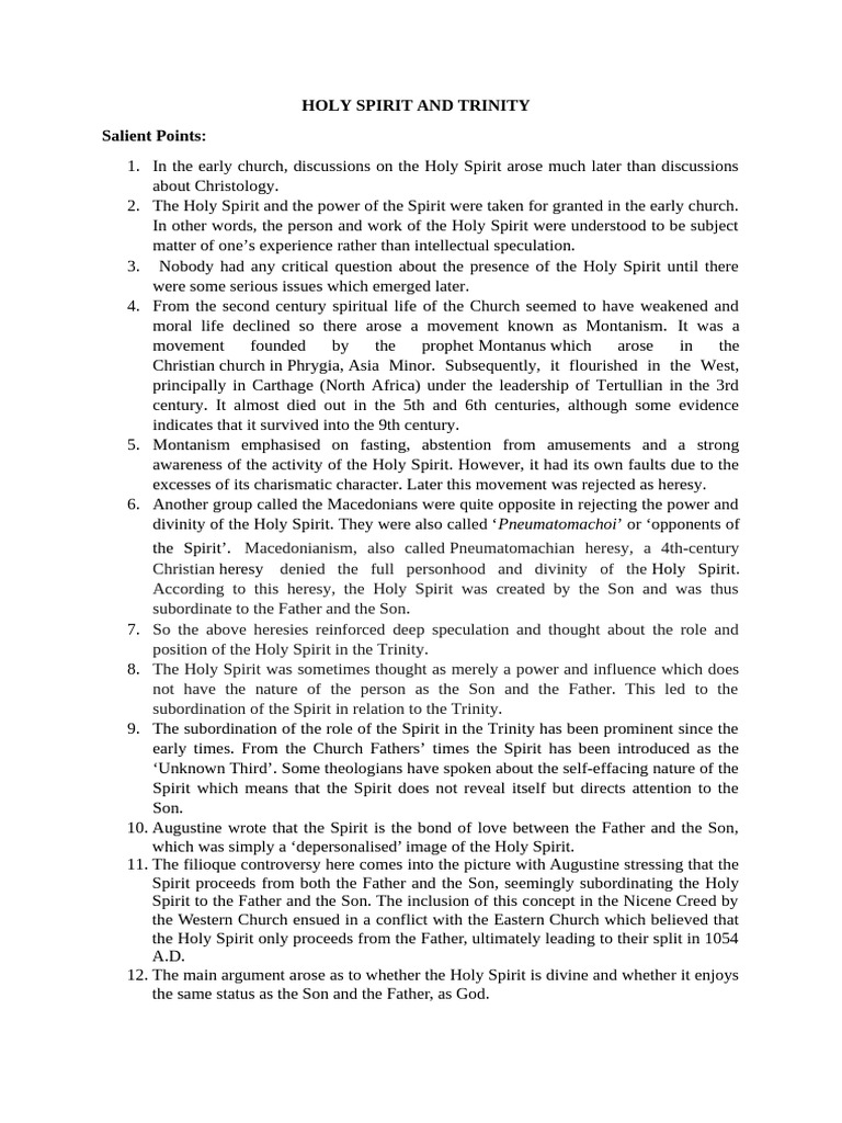 Holy Spirit and Trinity | PDF | Christology | Logos (Christianity)