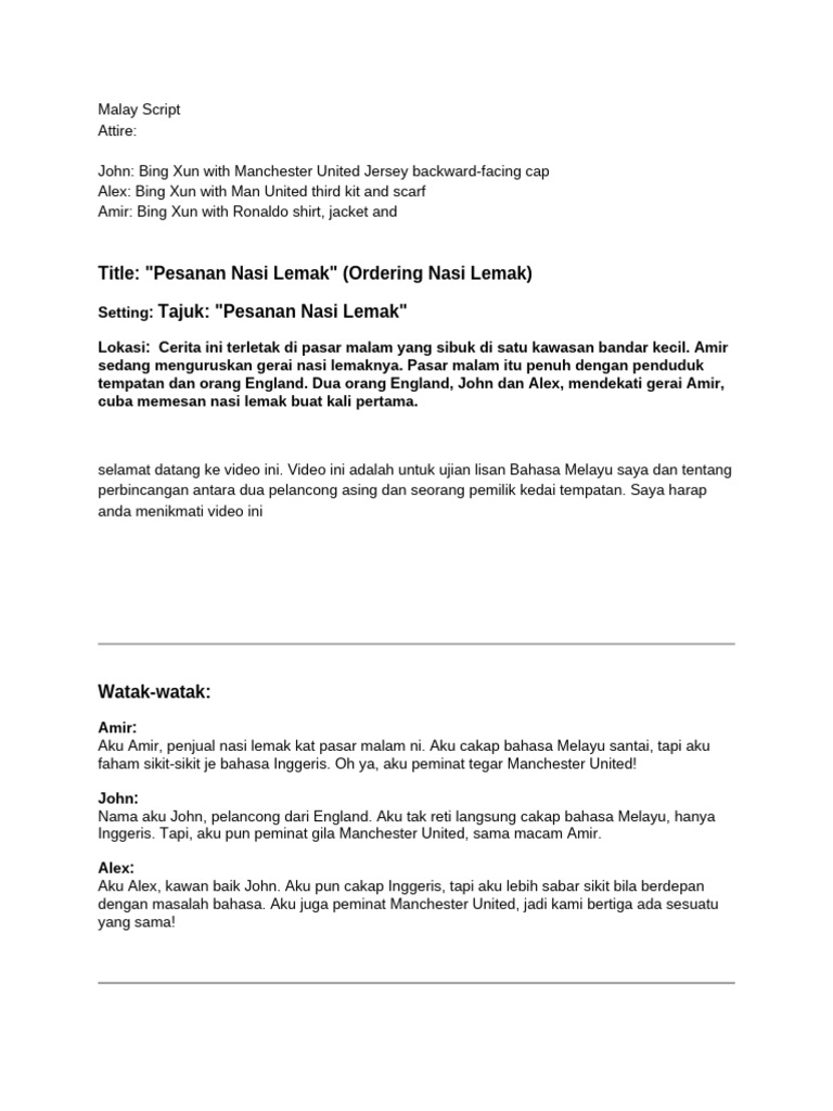 Malay Script | PDF | Indonesian Language | Indonesian Cuisine