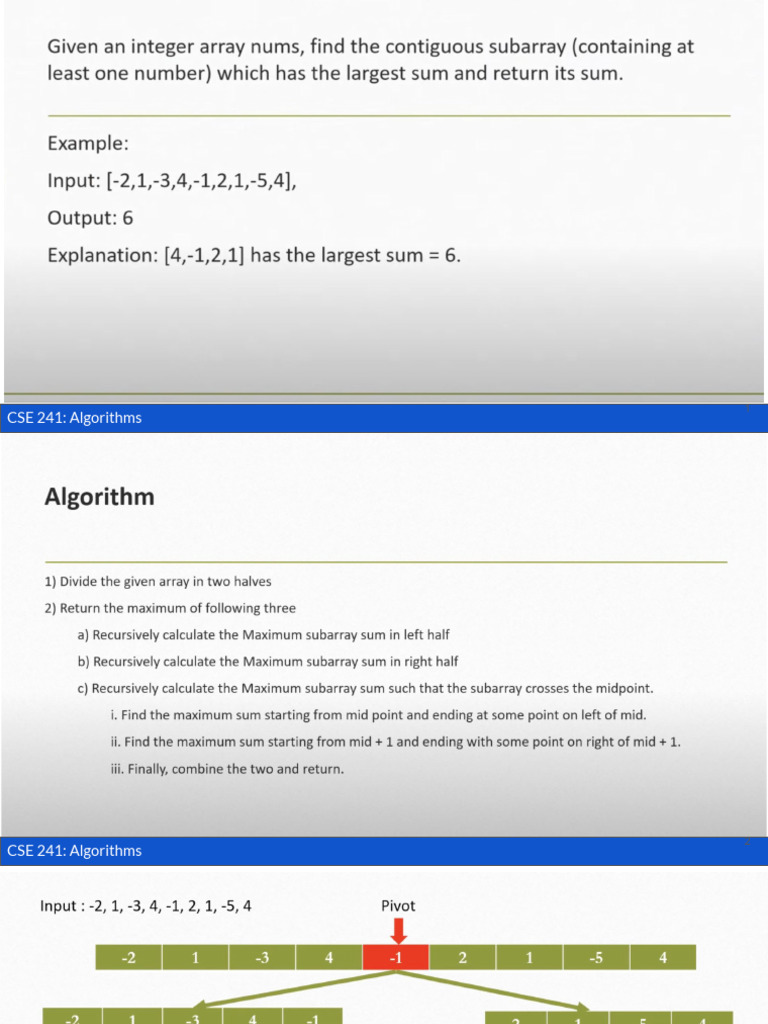CSE 241: Algorithms | PDF