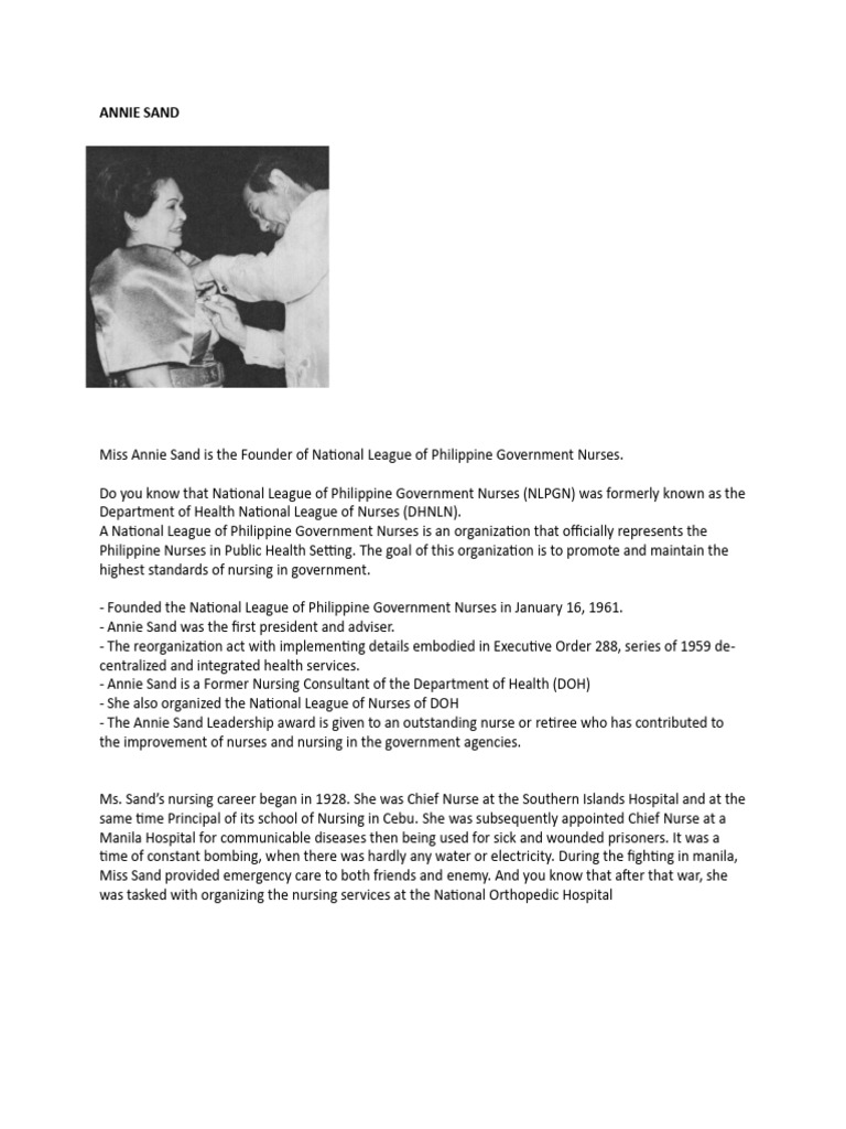 Ms. Annie Sand | PDF | Nursing | Social Programs