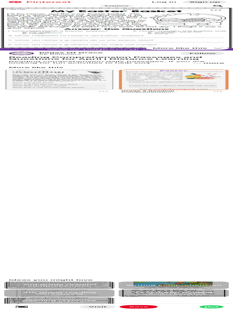Reading Comprehension Passages and Questions for April Distance ...