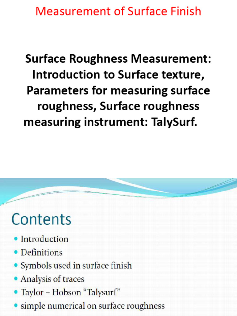 Surface Roughness Measurement Guide | PDF
